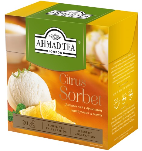 Чай зеленый Ahmad Tea Citrus Sorbet в пирамидках купить оптом в Москве ...